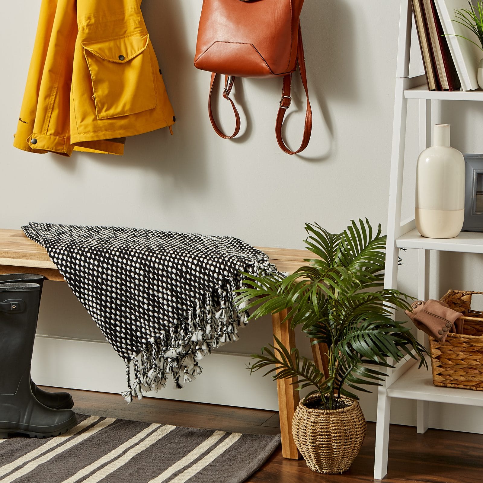 DII® Black & White Textured Acrylic Throw | Throws | Michaels