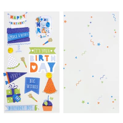 Buy in Bulk - 12 Pack: Blue Birthday Boy Stickers by Recollections ...