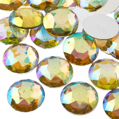 John Bead 25mm AB Acrylic Round Flat Back Rhinestones, 100ct. | Michaels