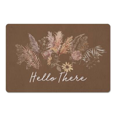 Hello There Floral Floor Mat, 18" x 27" | Michaels