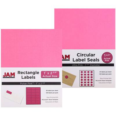 JAM Paper Fuchsia Pink Mailing Address Label Combo Set | Michaels