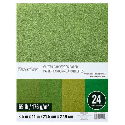 Green Glitter Cardstock Paper by Recollections™, 8.5" x 11" | Michaels