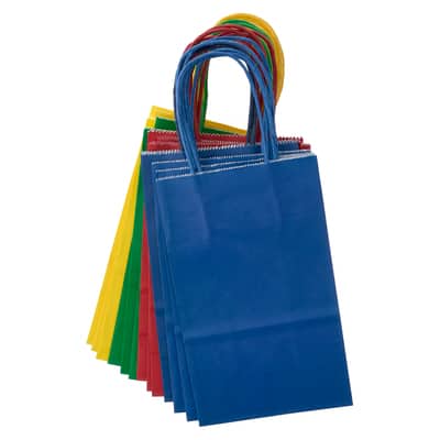 Buy in Bulk - 8 Packs: 13 ct. (104 total) Small Primary Color Gift Bags ...