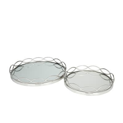 Silver Contemporary Tray, Set of 2" 18", 14" | Michaels