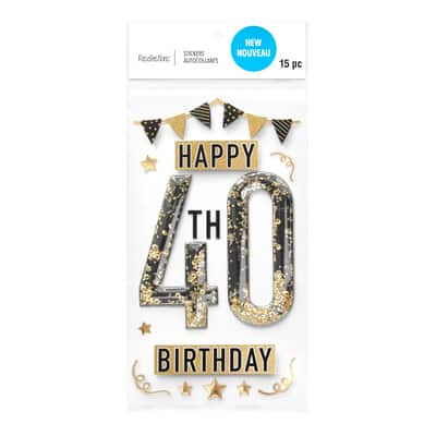 40th Birthday Dimensional Stickers by Recollections™ | Michaels