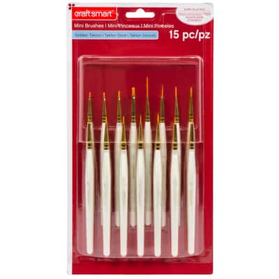 Buy in Bulk - 6 Pack: Golden Taklon Mini Paintbrush Pack by Craft Smart ...
