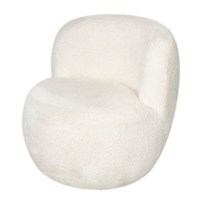 White Polyester Rounded Barrel Accent Chair | Michaels