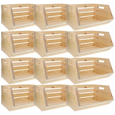 Buy in Bulk - 12 Pack: 18" Stackable Wood Crate by Make Market® | Michaels