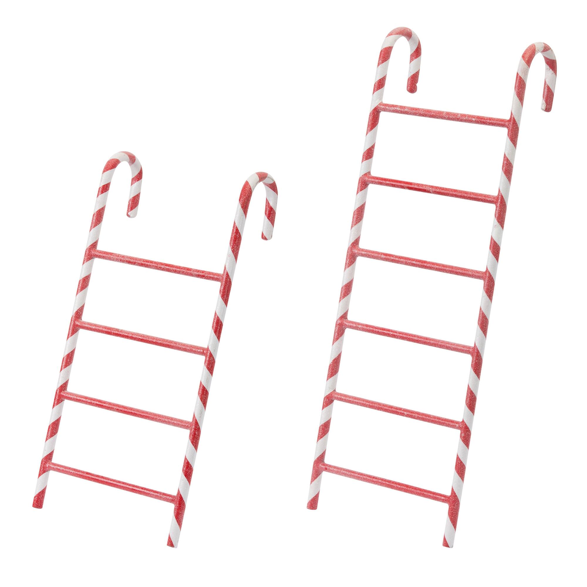 Candy Cane Metal Ladder Set, 18" & 24" | Michaels
