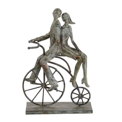 13" Gray Polystone Traditional Bicycle Sculpture | Michaels