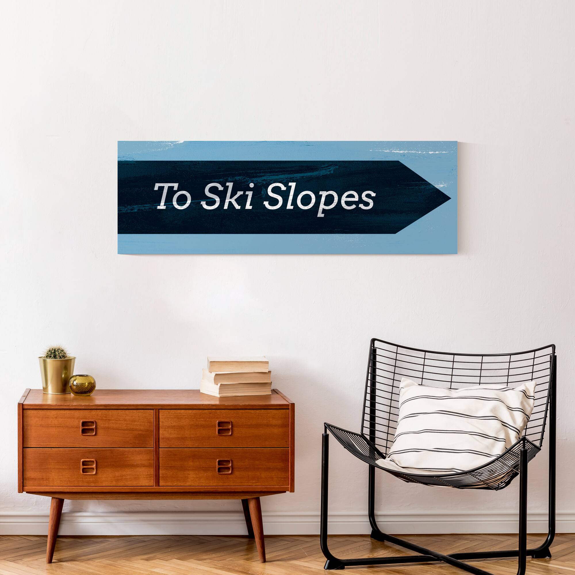 Ski Slopes Arrow Sign 36x12 Canvas Wall Art | Michaels