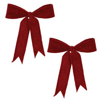 14.5" Red Wired Holiday Bows, 2ct. | Michaels