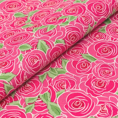 SINGER Packed Pink Roses Cotton Fabric | Michaels
