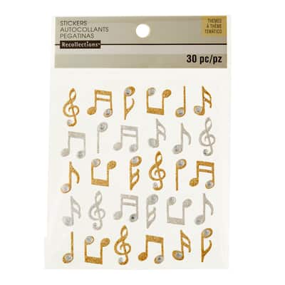 Glitter Music Note Stickers by Recollections™ | Michaels