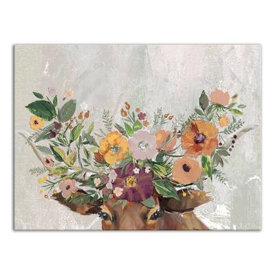 Steer with Flowers 40" x 30" Canvas Wall Art | Michaels