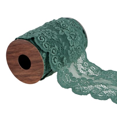 3 3/16" x 3yd. Green Lace Ribbon by Ashland® | Michaels