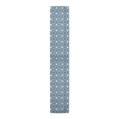 Geometric Blue Tiles Indoor/Outdoor Table Runner, Size: 16" x 90 ...