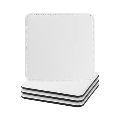 Craft Express White Square PU Leather Coasters, 4ct. | Michaels