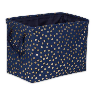 Medium Polyester Rectangle Bin With Gold Dots, Color: Nautical | Michaels