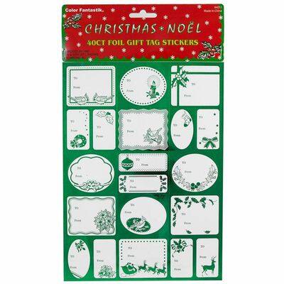JAM Paper Green Foil Christmas Gift Tag Stickers | Michaels