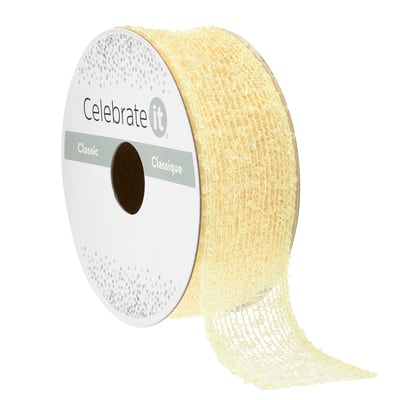 1" x 5yd. Light Yellow Mesh Ribbon by Celebrate It® Classic | Michaels