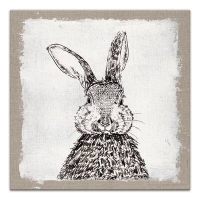 Ink Drawing Bunny Burlap Canvas Wall Art | Michaels
