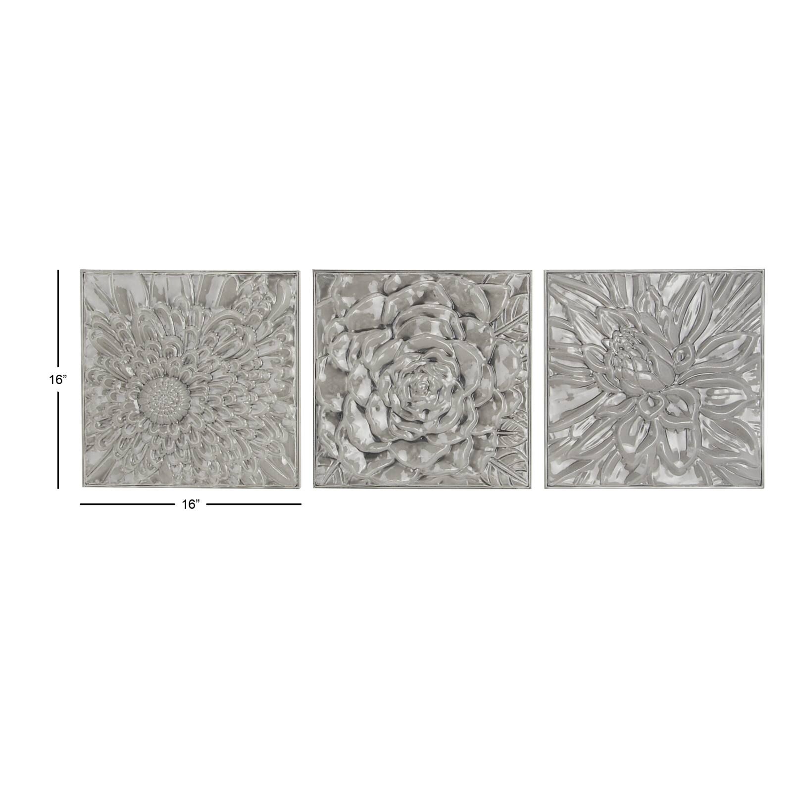 Gray Metal Floral Contemporary Wall Décor Set | Michaels
