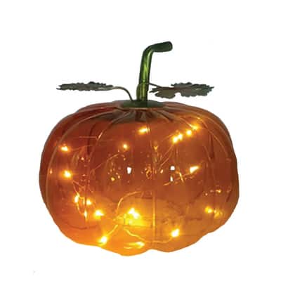 6" Glass LED Pumpkin Décor | Michaels