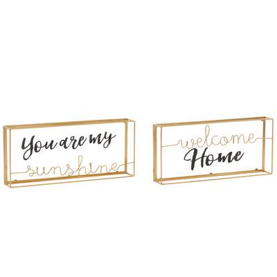 Gold Metal Contemporary Wall Sign Set | Michaels