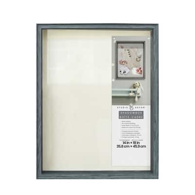 14" x 18" Gray Wood Grain Shadow Box by Studio Décor® | Michaels