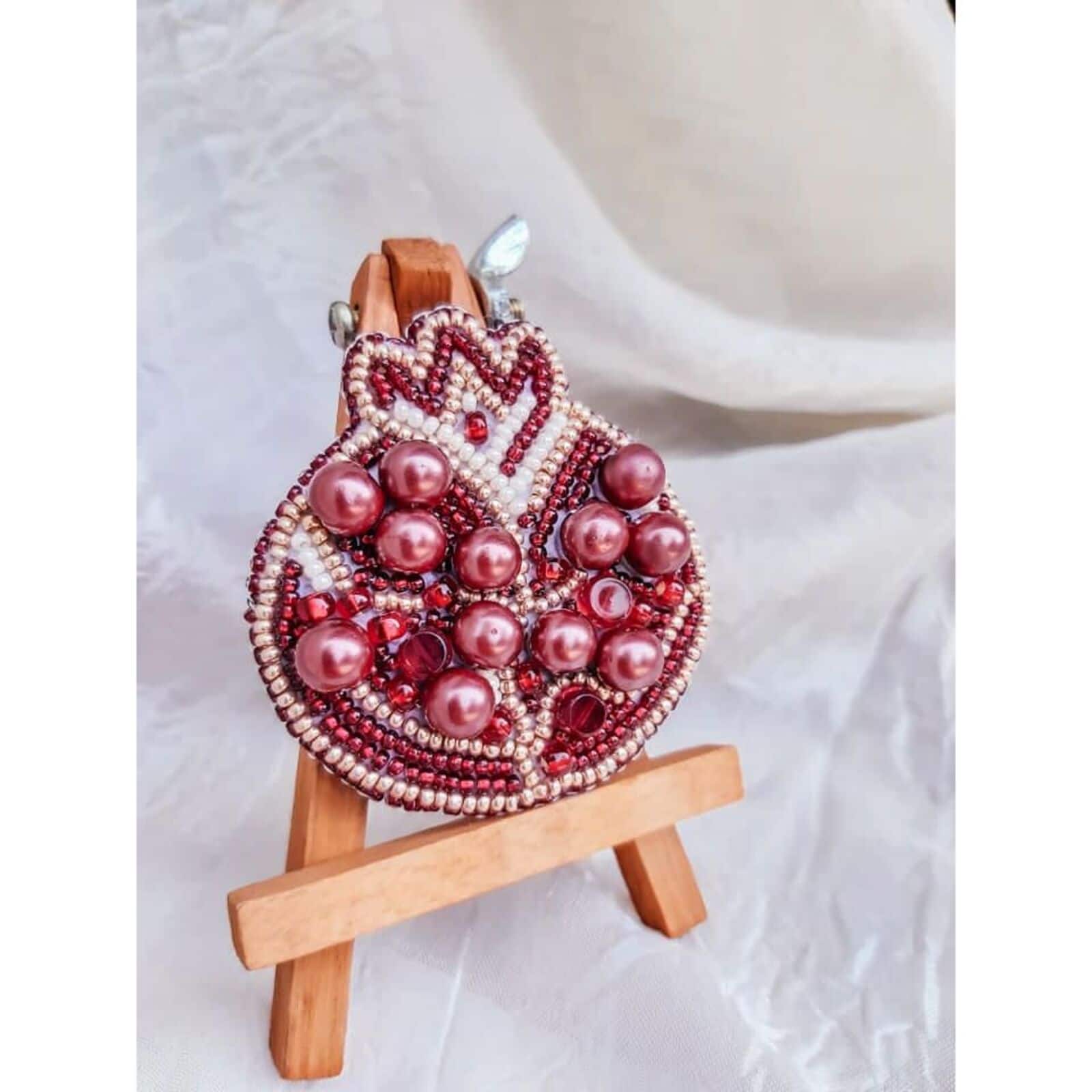 Crystal Art Beadwork Kit For Creating Brooch Pomegranate | Michaels