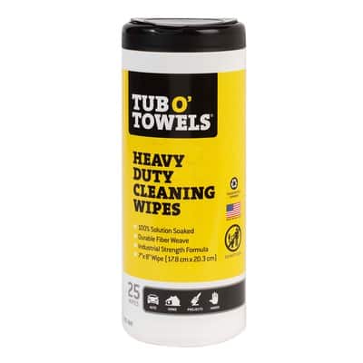 Tub O' Towels® 7" x 8" Heavy Duty Cleaning Wipes, 25ct. | Michaels