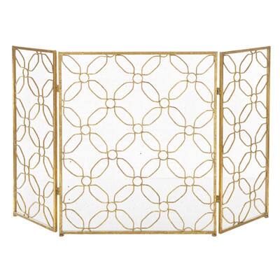 Gold Metal Contemporary Fireplace Screen | Michaels