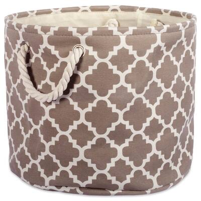DII® Large Round Polyester Lattice Bin, Color: Brown | Michaels