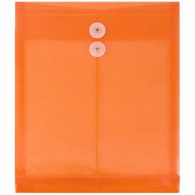 JAM Paper 9.75" x 13" Bright Orange Plastic Button String Open End Envelopes, 108ct. | Michaels