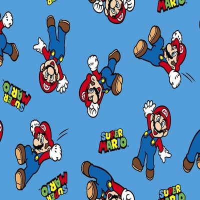 Nintendo® Super Mario™ on Blue Cotton Fabric | Michaels