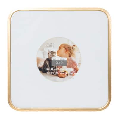 Expressions™ 5" x 5" Gold Rounded Frame with Circle Mat by Studio Décor ...