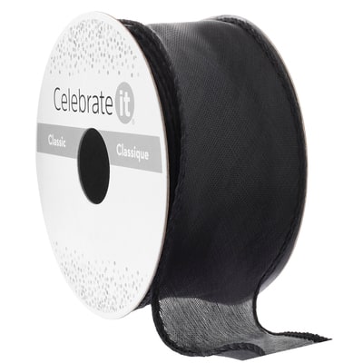 1.5" x 3yd. Organza Solid Black Ribbon by Celebrate It™ Classic | Michaels