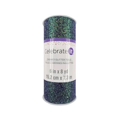 6" x 8yd. Iridescent Chunky Glitter Tulle by Celebrate It™ | Michaels