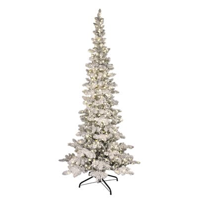 7.5ft. Pre-Lit Whistler Pine Artificial Christmas Tree, Warm White LED ...
