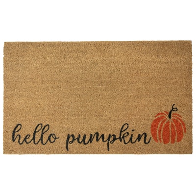 Natural Coir Hello Pumpkin Fall Harvest Doormat | Michaels