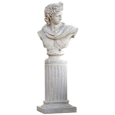 Design Toscano® Apollo Belvedere Sculptural Bust on Roman Column Plinth ...