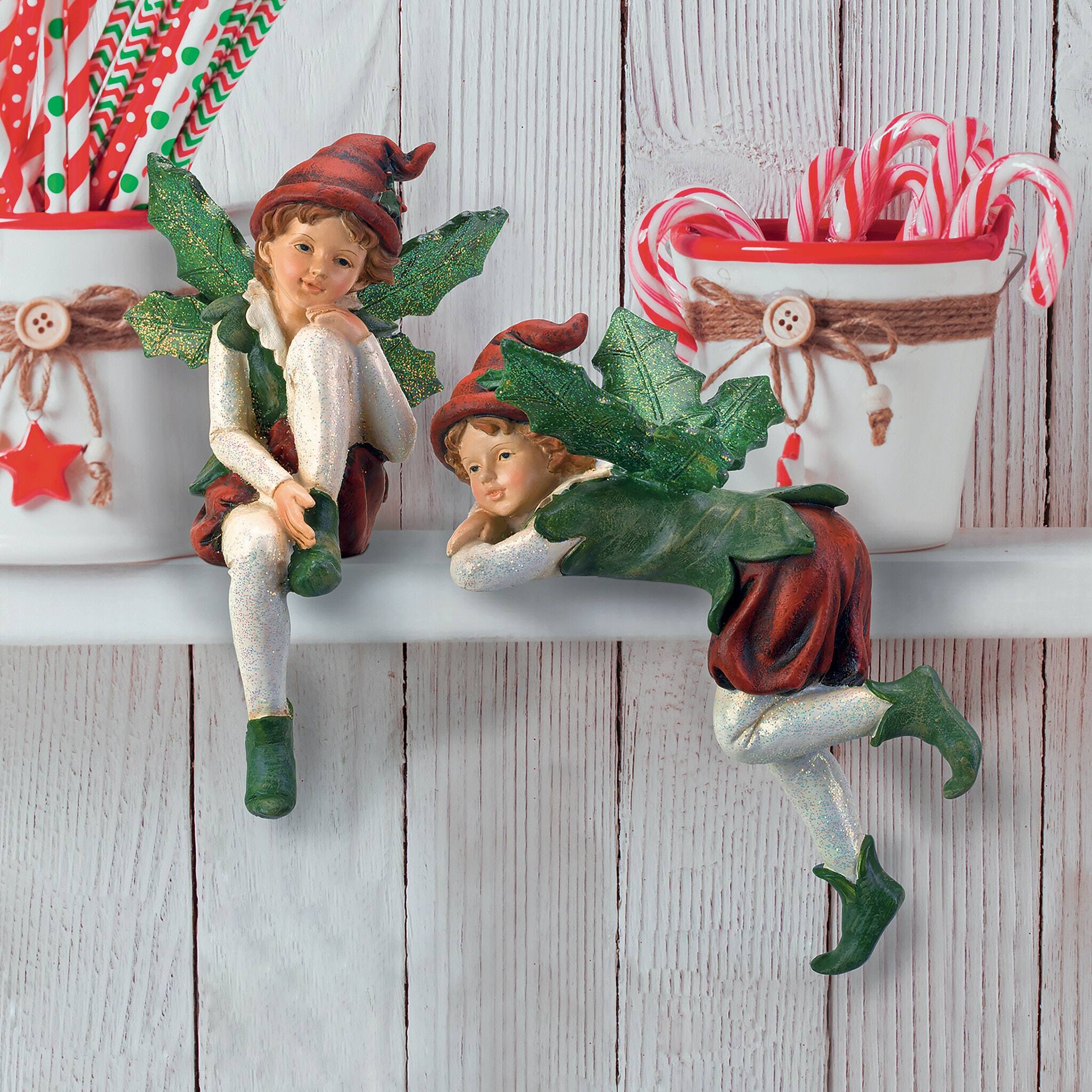 Design Toscano 8.5" Santa's Christmas Elves Shelf Sitter Emmanuel ...
