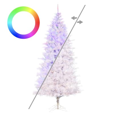 7.5ft. Pre-Lit White Cashmere Slim Artificial Christmas Tree, Color ...