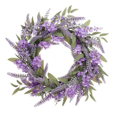 24" Purple Spring Lavender & Lilac Wreath | Michaels