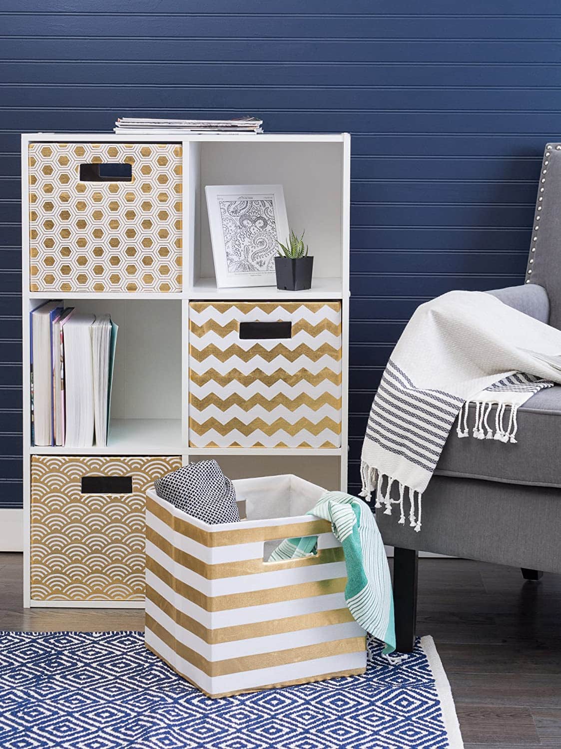 DII® 11" Polyester Stripes Storage Cube | Michaels