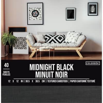 Colorbok® Midnight Black Textured Cardstock Pad, 12" x 12" | Michaels