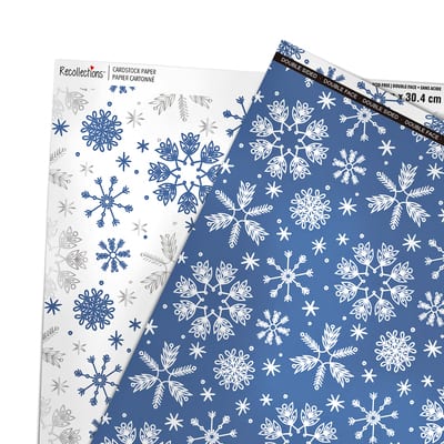 Snowflakes Double-Sided Cardstock Paper by Recollections™, 12" x 12 ...