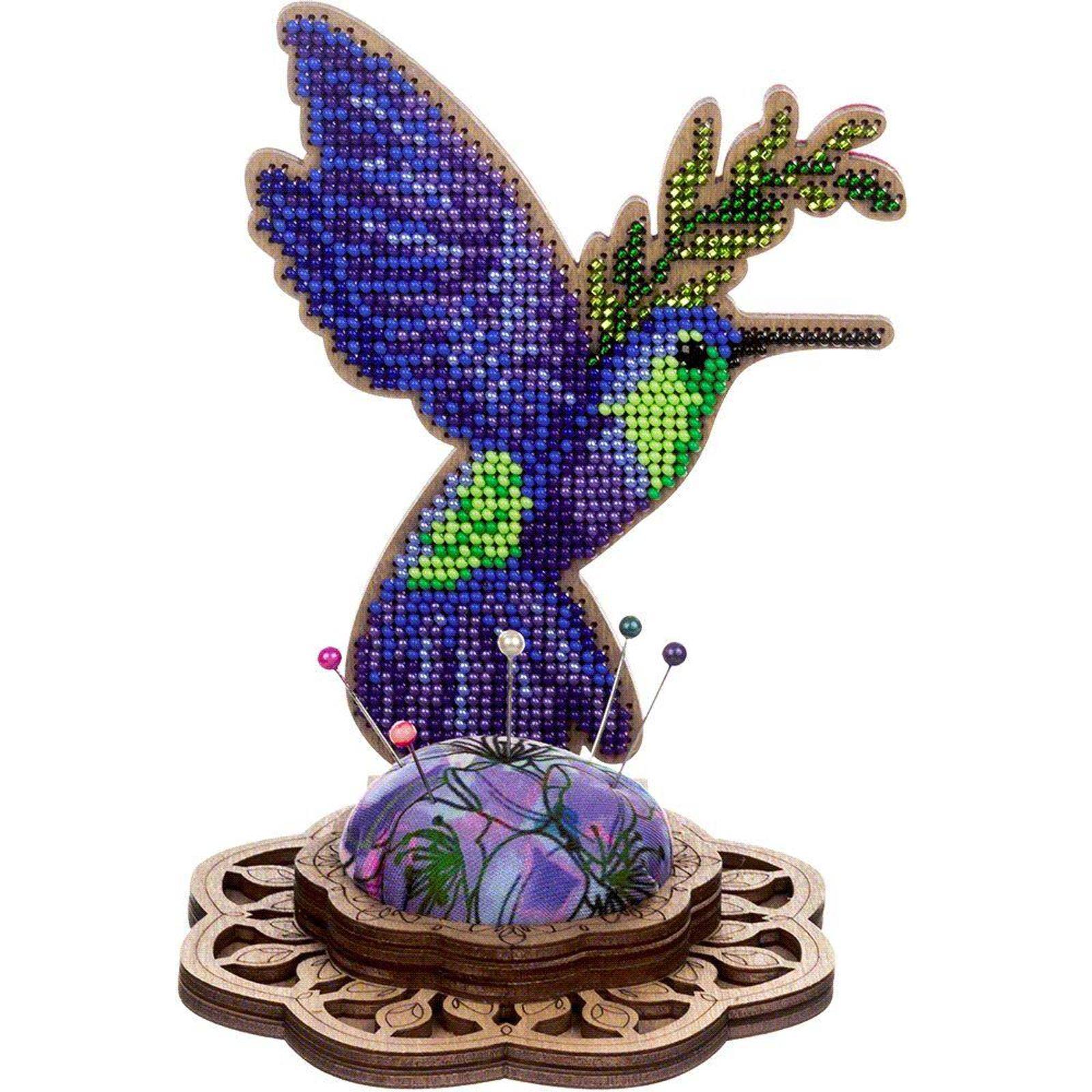 Wonderland Crafts Hummingbird Bead Embroidery on Wood Kit | Michaels