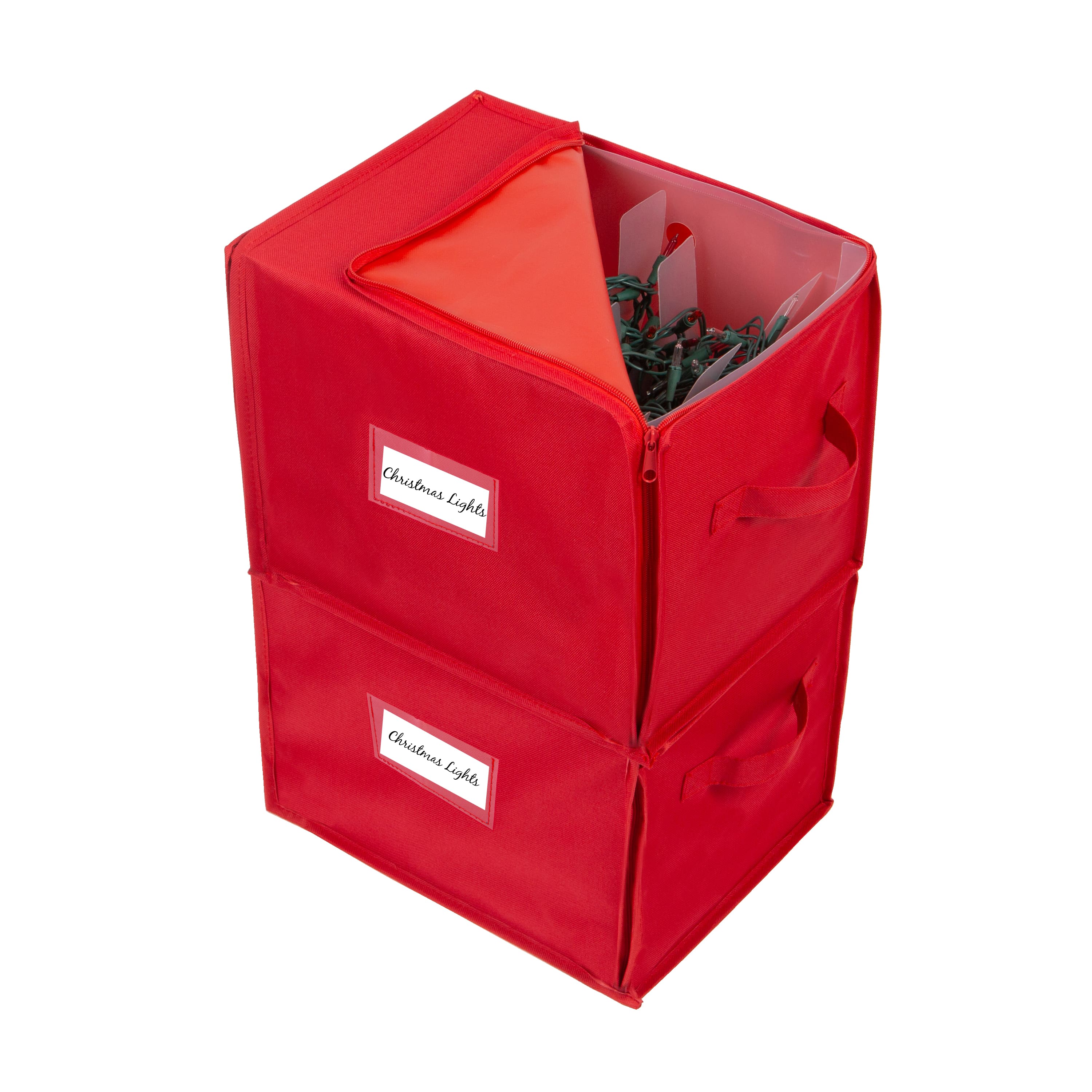 Simplify Red Stackable Christmas Tree Light Organizer Box | Michaels
